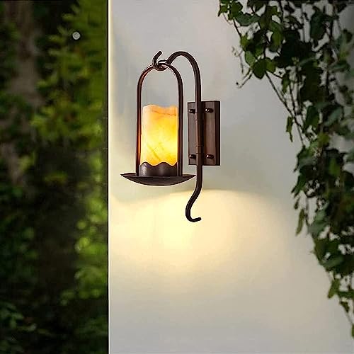BAUFAS Wall Sconce Light Fixture Waterproof Wall Sconce Light Fixture Wrought Iron Marble Candle Outdoor Wall Mount Light Exterior Wall Sconce Lighting Waterproof Stairs Porch Lights Fixtures
