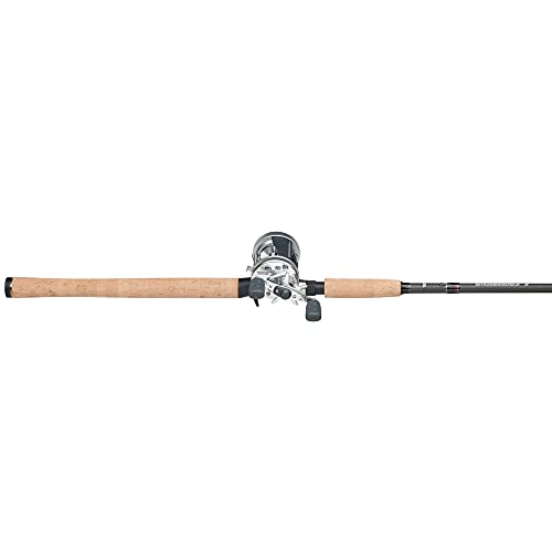 Abu Garcia 8’6” Ambassadeur S Fishing Rod and Reel Baitcast Combo, 1+1 Ball Bearings for Smooth Operation, 8’6” 2-Piece Rod