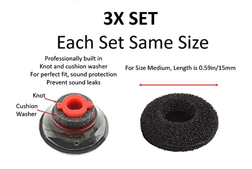 3X Ultra Comfort Eartips Ear Buds Replacement Earphone Ear Tips Kits Earpads Foam Set Cushion for Plantronics Voyager 5200 5220 5210 Series Bluetooth Headset Headphone (Medium M)
