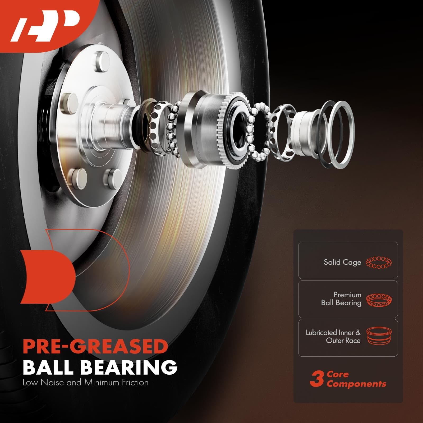 A-Premium 2 x Rear Wheel Bearing and Hub Assembly with ABS & 5-Lug Compatible with Dodge Grand Caravan 2008-2011 & Chrysler Town & Country 2008-2011 & Volkswagen Routan 2009-2011