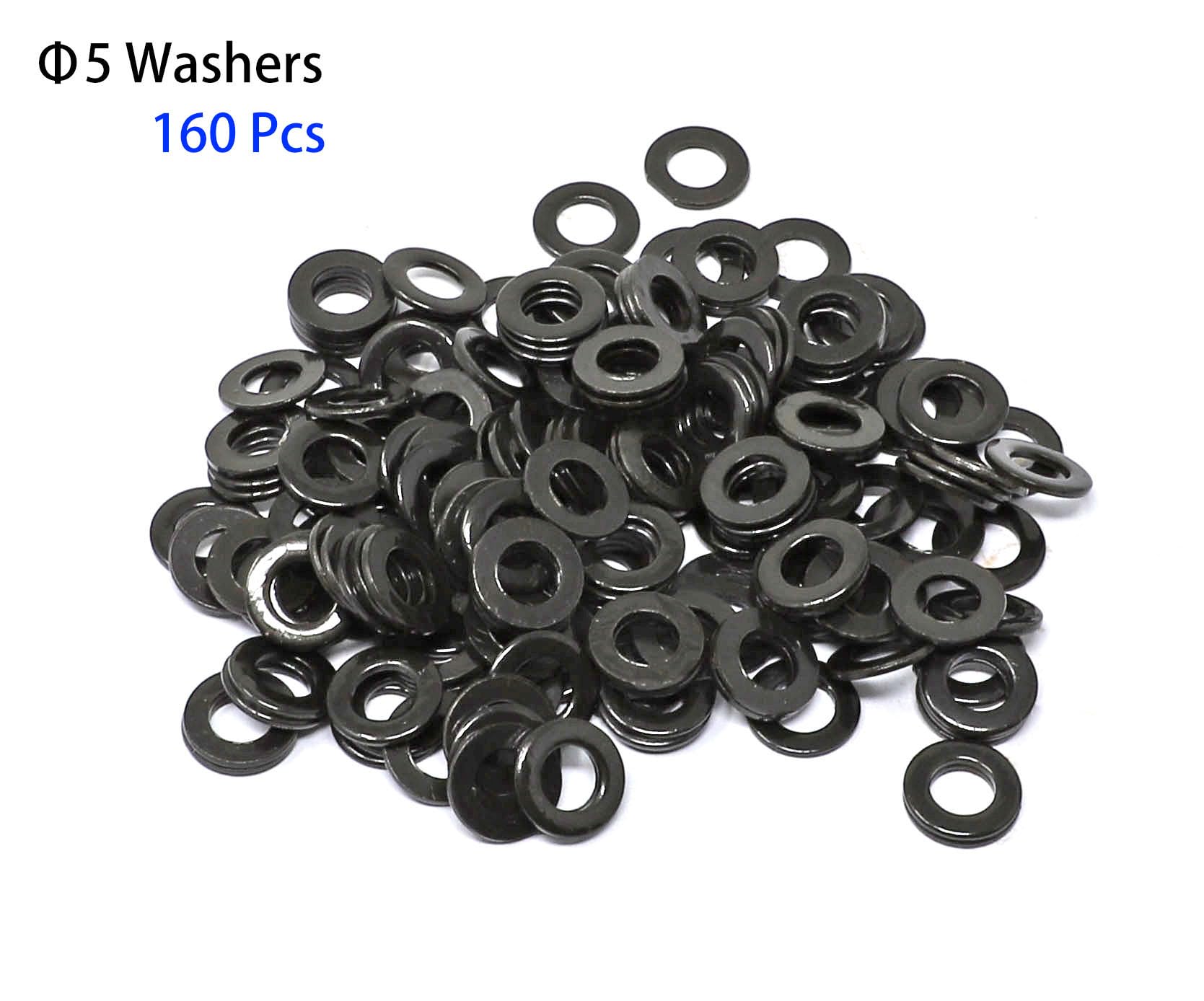 iexcell 480 Pcs M5 x 6/8/10/12/16/20/25/30 Alloy Steel 10.9 Grade Hex Socket Button Head Cap Screws Bolts Nuts Assortment Kit, Black Oxide Finish