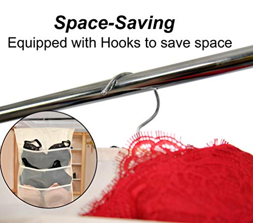 Home-X Hanging Bra and Sock 15-Pocket Closet Organizer, Wardrobe Storage Hanger for Underwear, Bra, Socks - 30 Inches Long