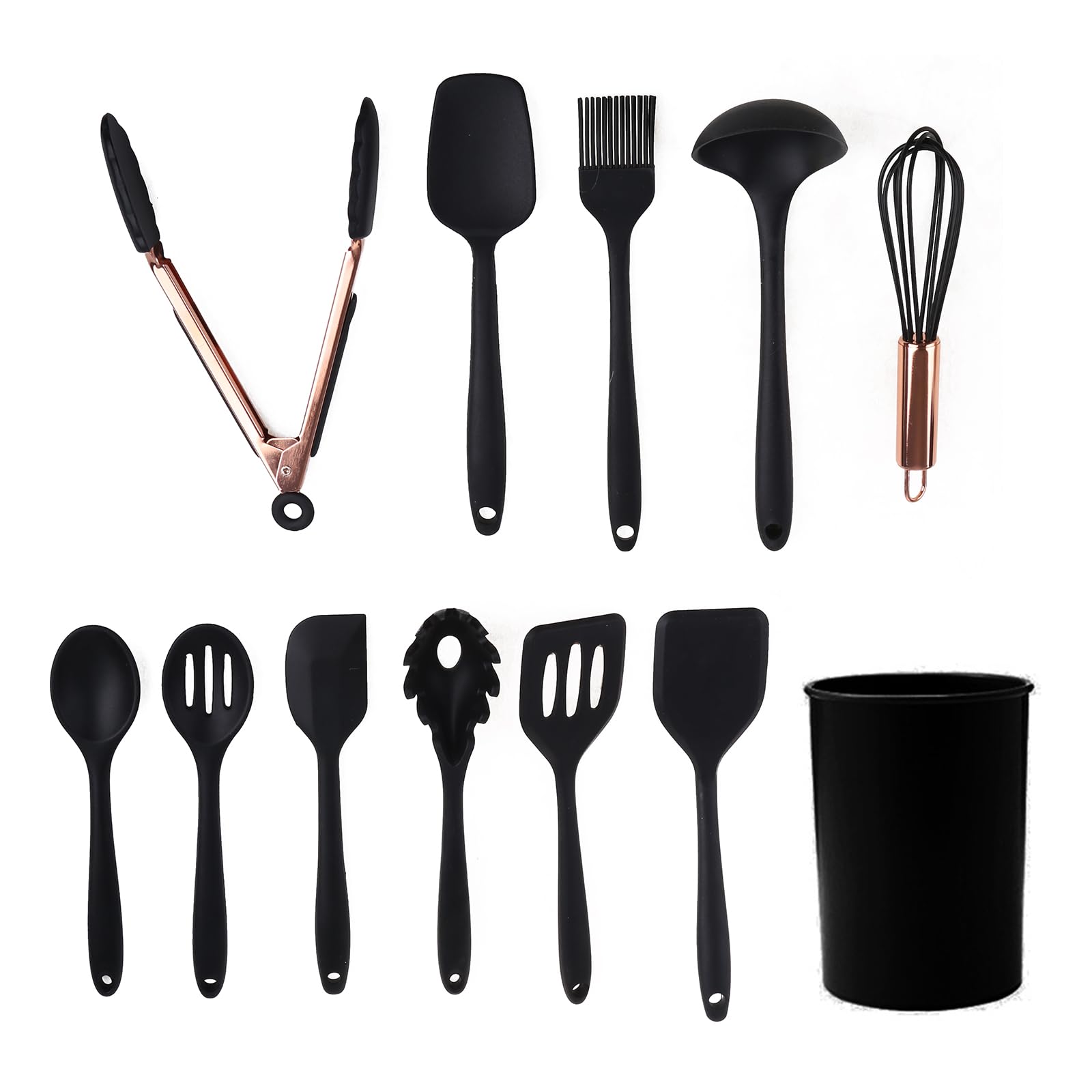 12 Pcs Silicone Kitchen Utensil Set Rubber Spatula Gadgets Non-Stick Free NoScratches Heat Resistat Cookware Durable Silicone Cooking Utensils Set Heat Resistant Kitchen Safe Nonstick Cookware Kit