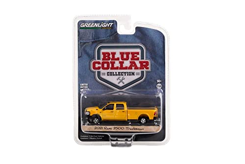 2021 Dodge Ram 3500 Tradesman Pickup, Yellow - Greenlight 35240E - 1/64 Scale Diecast Car