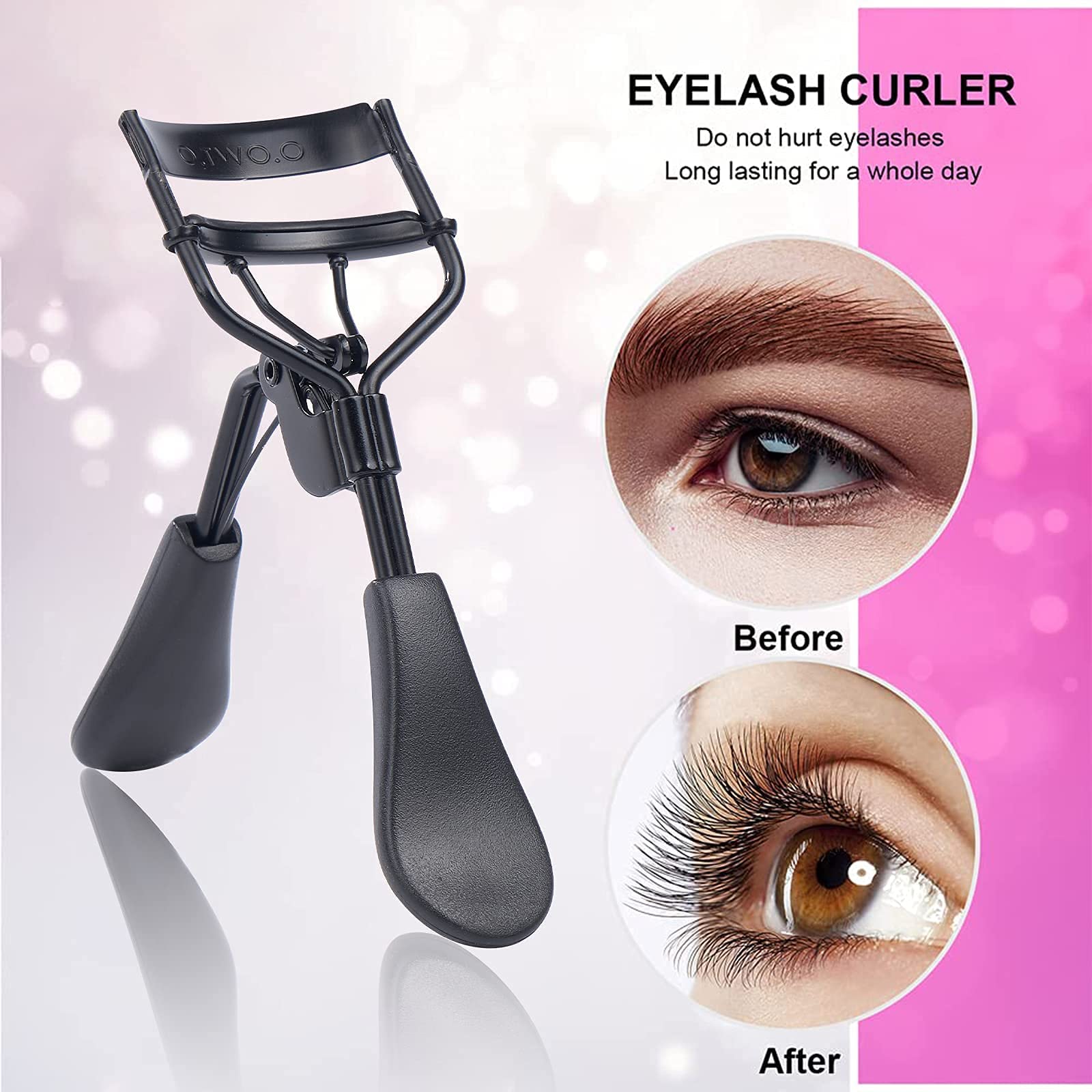 Fxidaaimt Best Curling Eyelash Curlers samll & Portable Handle Stainless Steel Eyelash Styling Aid Beauty Tool Set for All Eye Shapes and Eyelash Curler Big Eyes, Get Perfect Curl in 5 Seconds(Black)