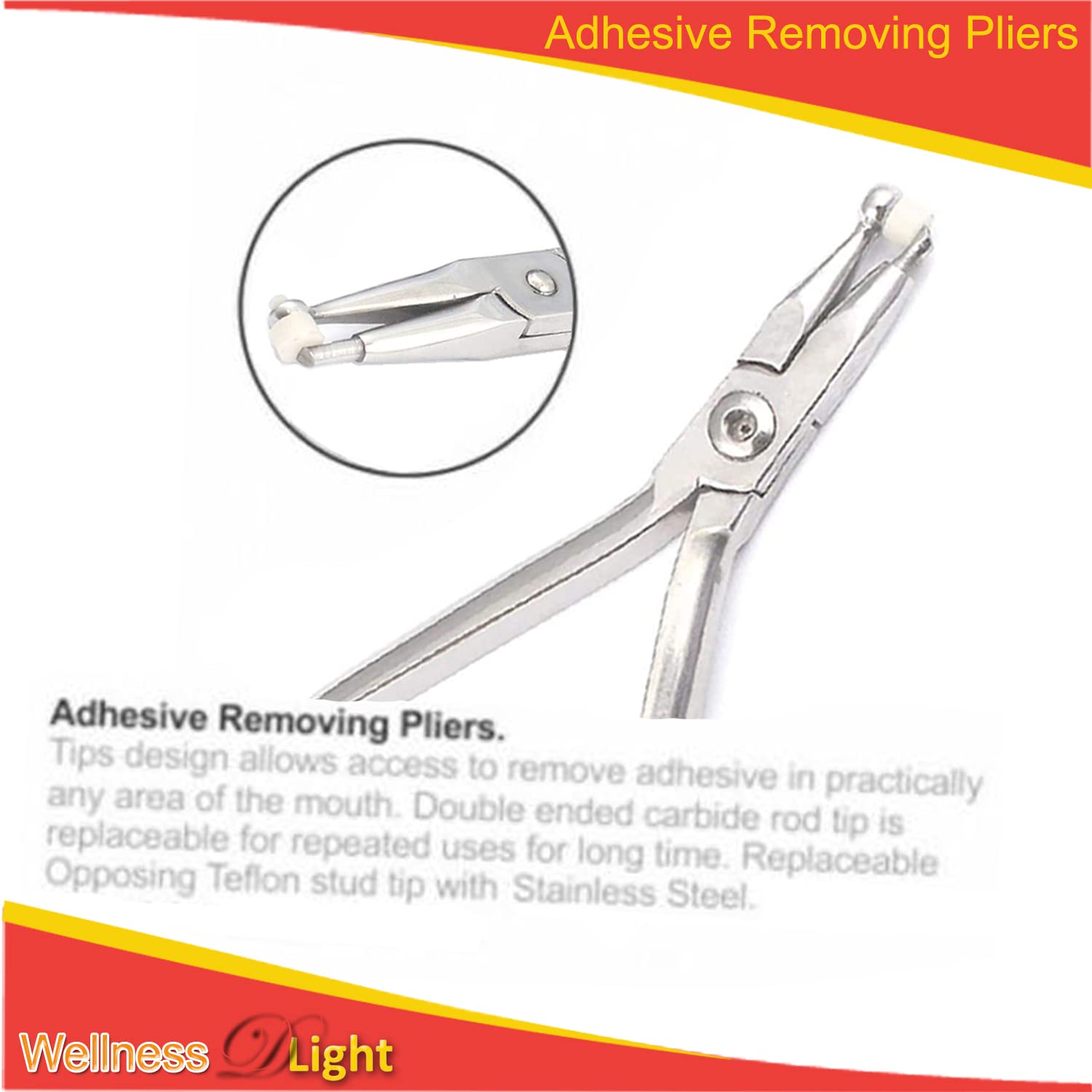WellnessD'Light WDL Dental Adhesive Removing Pliers, Orthodontic Bandage Remover Forceps Dental Surgi Instrument Tool Tooth Pulling Kit for Dentist, Easy to Use and Portable