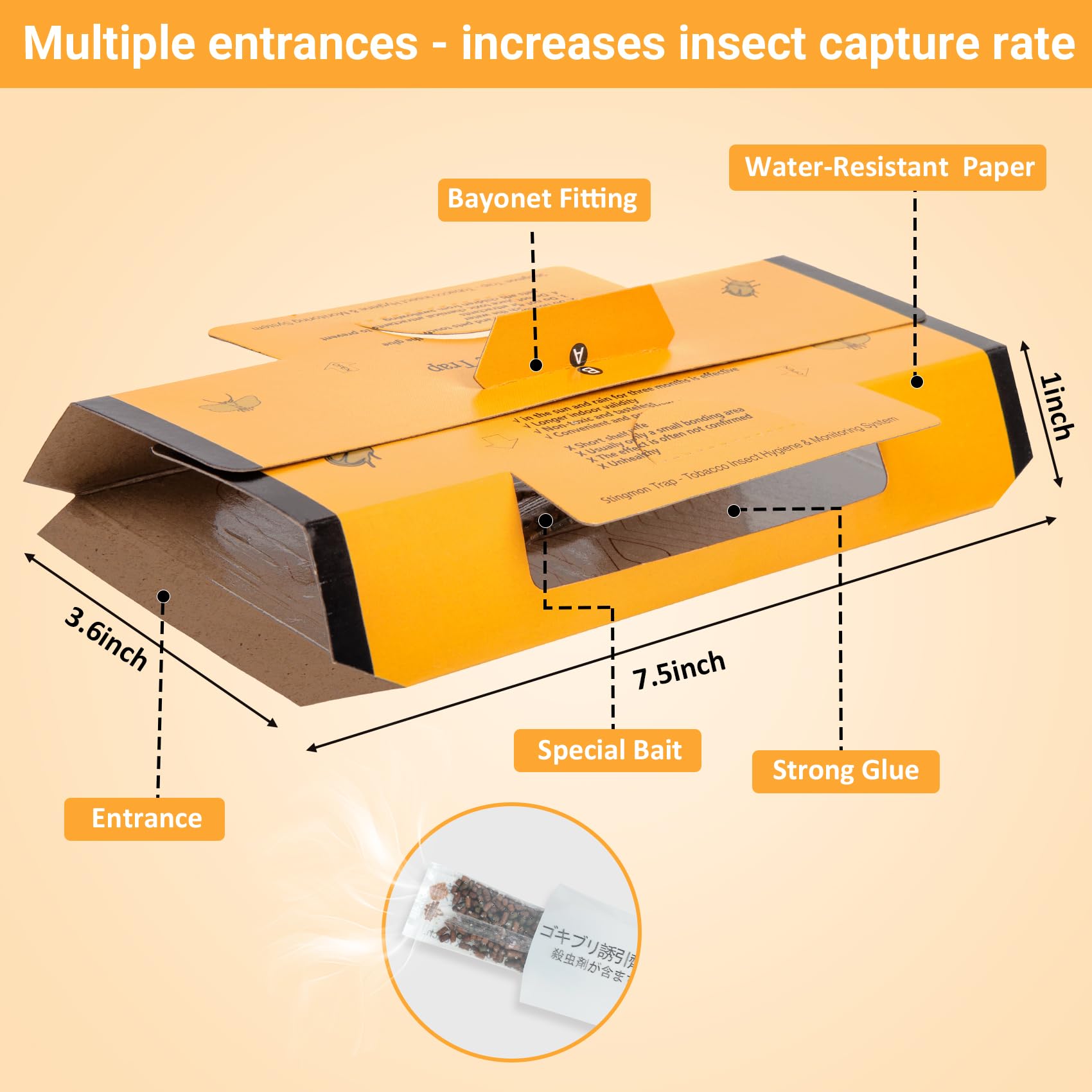 24 Pack Roach Traps Indoor, Roach Killer Indoor Infestation Glue Traps for Roaches, Cockroach Killer Indoor Home for Bugs