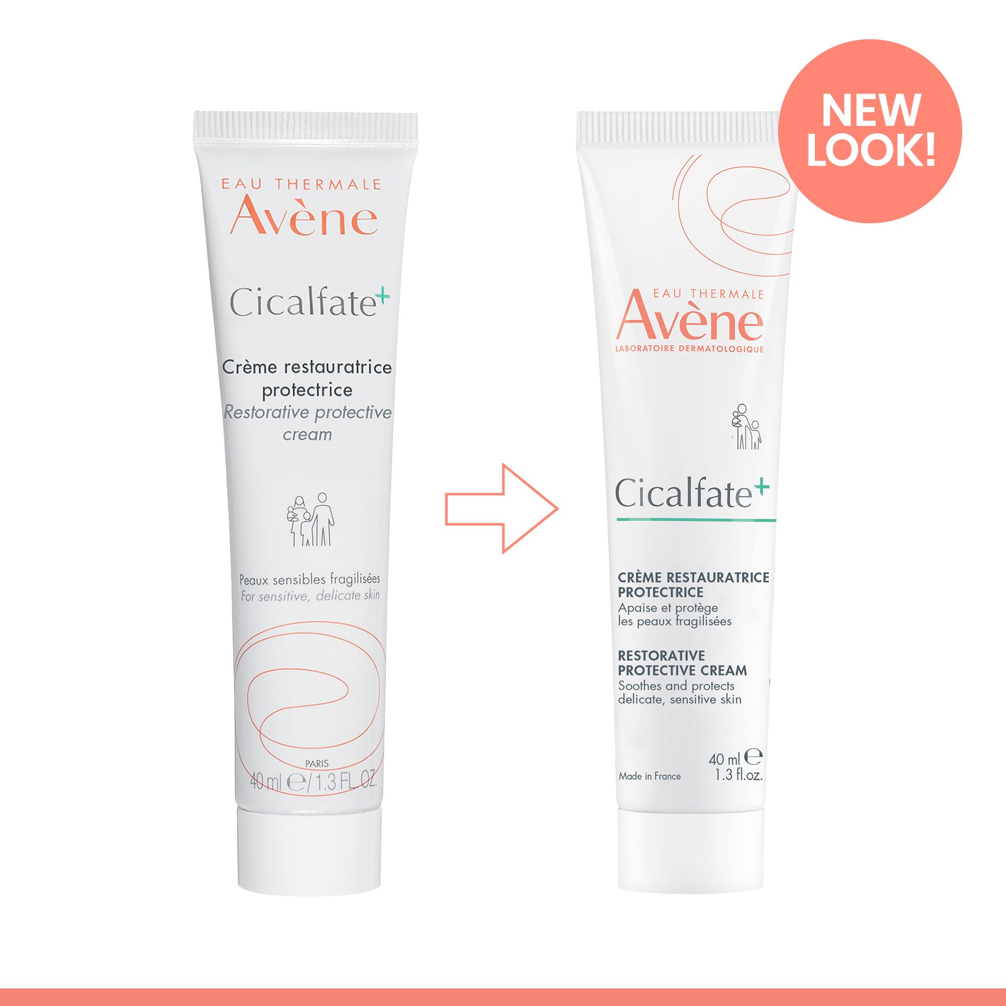 Avene Cicalfate+ Restorative Protective Cream, postbiotic skincare for sensitive skin, helps restore skin barrier, face and body, safe for infants, children and adults, 1.3 Fl Oz