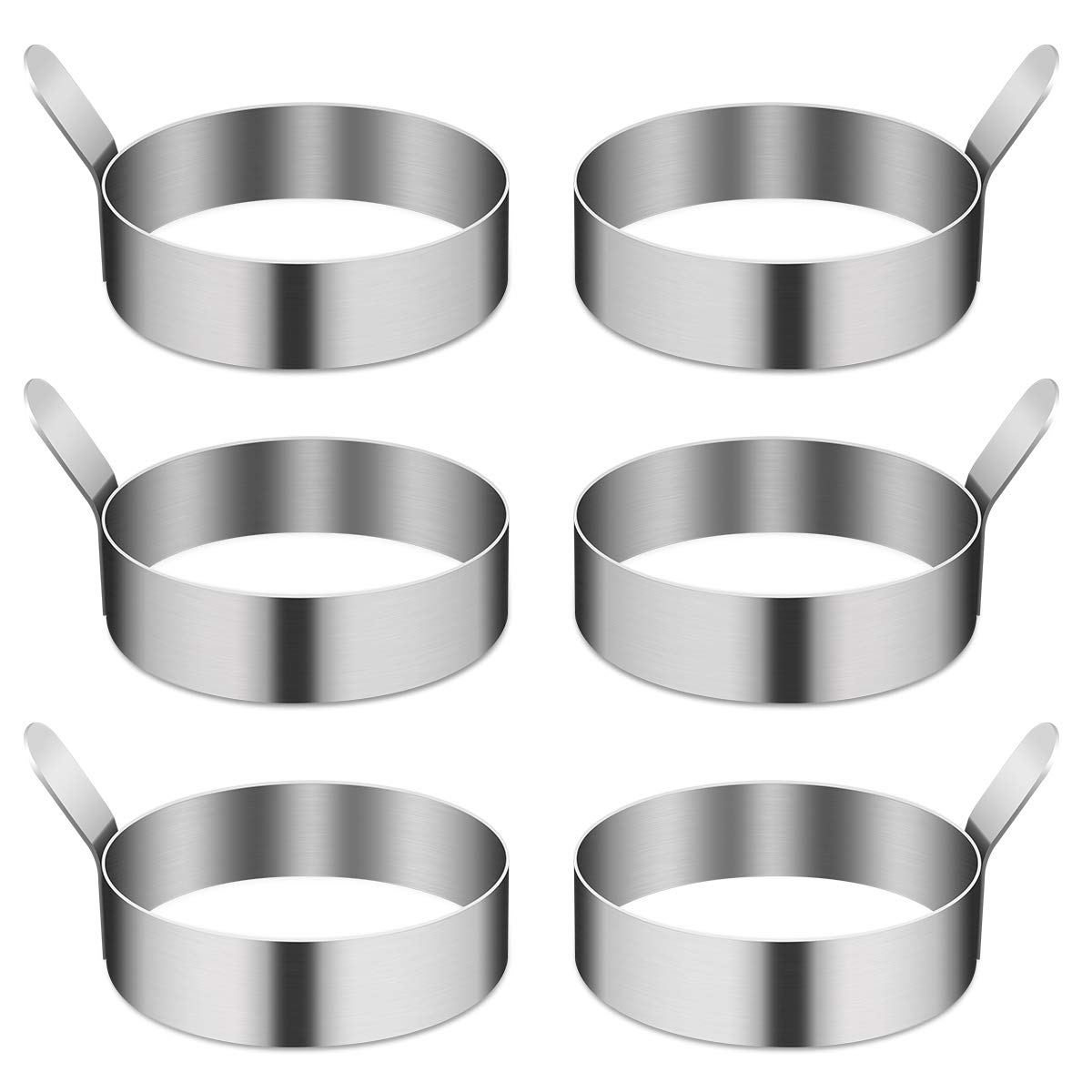4/6 Pack Egg Ring, 3 Inch Egg Mold Ring Non Stick Stainless Steel Egg Mold Egg Rings for Frying Eggs Pancake Sandwich Cooking Beefsteak Griddle Kitchen Gadgets for Breakfast