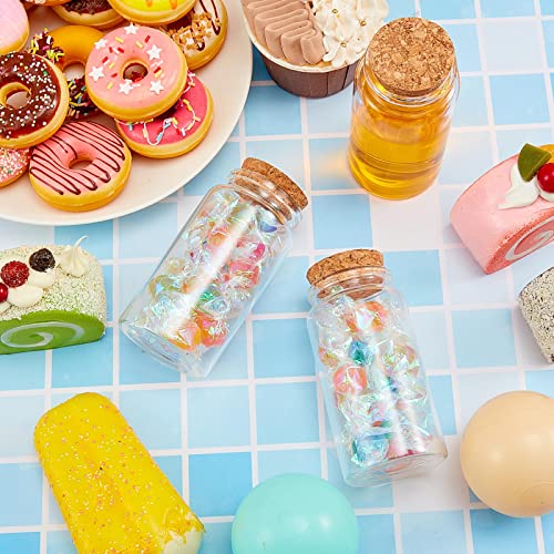 24 Pack Small Glass Cork Bottles, 100 ml/ 3.4 oz, Small Glass Jars Spell Jars Clear Potion Bottles Mini Glass Bottles with Cork Bottle Bright DIY Sand Water Message Decorative Jar Party Favors