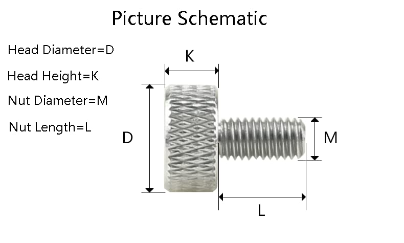 20 Pcs Aluminum knurling Fully Threaded Hand Twistscrew,for Motherboard Installation Etc.M4x6mm