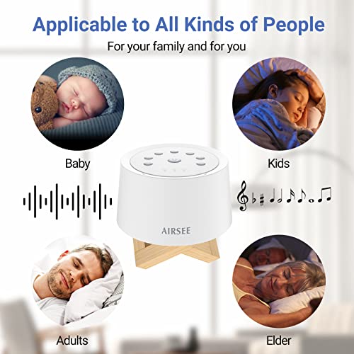 AIRSEE Sound Machine White Noise Machine with Baby Night Light Built-in 31 Soothing Sounds with Timer & Memory Features for Better Sleep, Portable Noise Machine for Baby, Adultsā¦