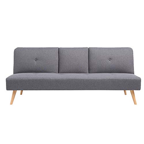 AC Pacific Hobbs Modern Contemporary Button Tufted Living Room Sofa Bed, Grey
