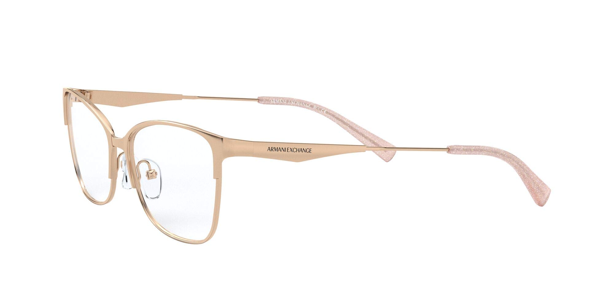 A|X ARMANI EXCHANGE Women's AX1040 Cat Eye Prescription Eyewear Frames, Shiny Rose Gold/Demo Lens, 54 mm