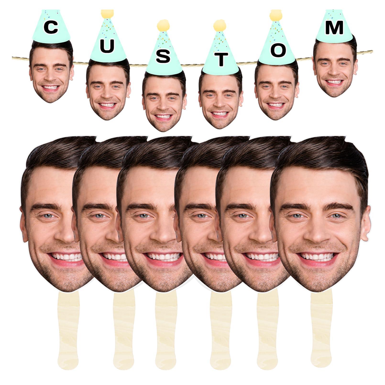 20Pc,Fun Face Cutout Decorations Heads Cardboard Face Cutout,OXYEFEI Punchable Face On A Stick Party Decorations for Birthday Graduation Wedding Bachelorette Party