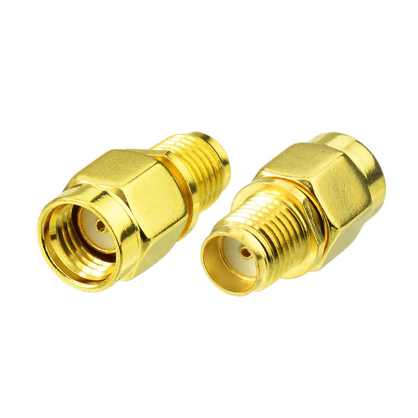Bingfu RP-SMA Male to SMA Female Antenna Connector Adapter (2-Pack) for FPV Drone Controller WiFi Router PCIE Network Card Adapter Security Camera 4G LTE Cellular Trail Camera Game Camera