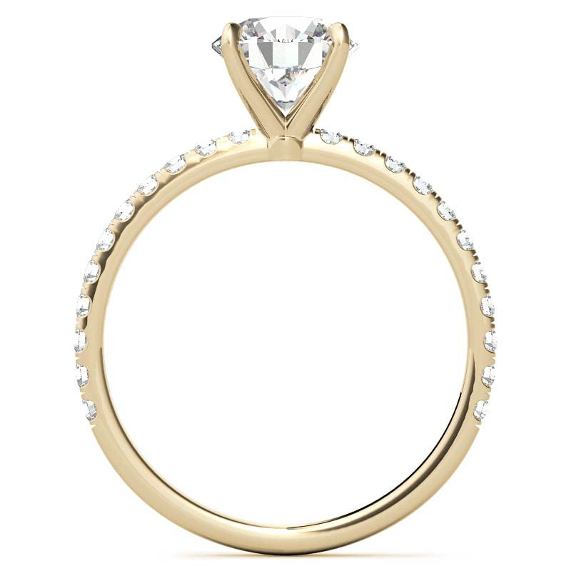 10K Solid Yellow Gold Handmade Engagement Ring 2.00 CT Round Cut Moissanite Diamond Solitaire Wedding/Bridal Rings Set for Women/Her, Amazing Ring Gift for Her
