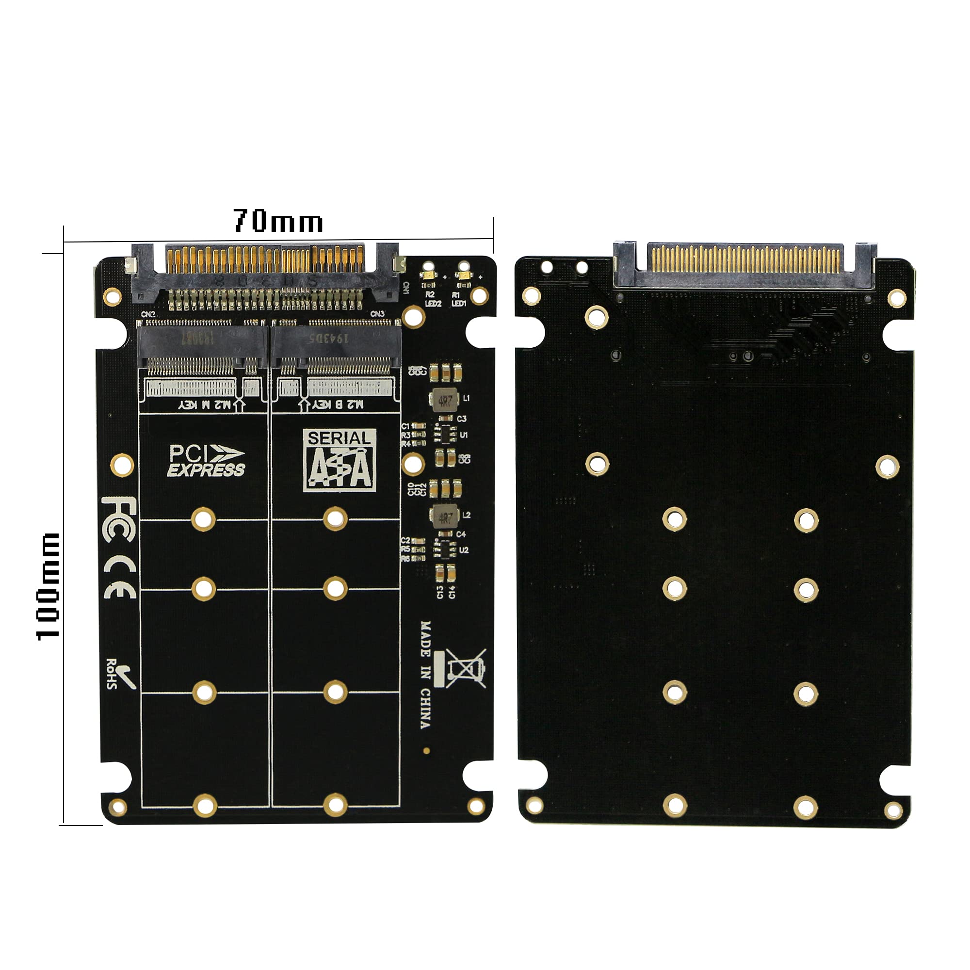 CERRXIAN SFF-8639 NVME U.2 to NGFF M.2 M Key & B Key SSD Adapter for 2280 2260 2242 2230 SSD (Not SATA Interface)
