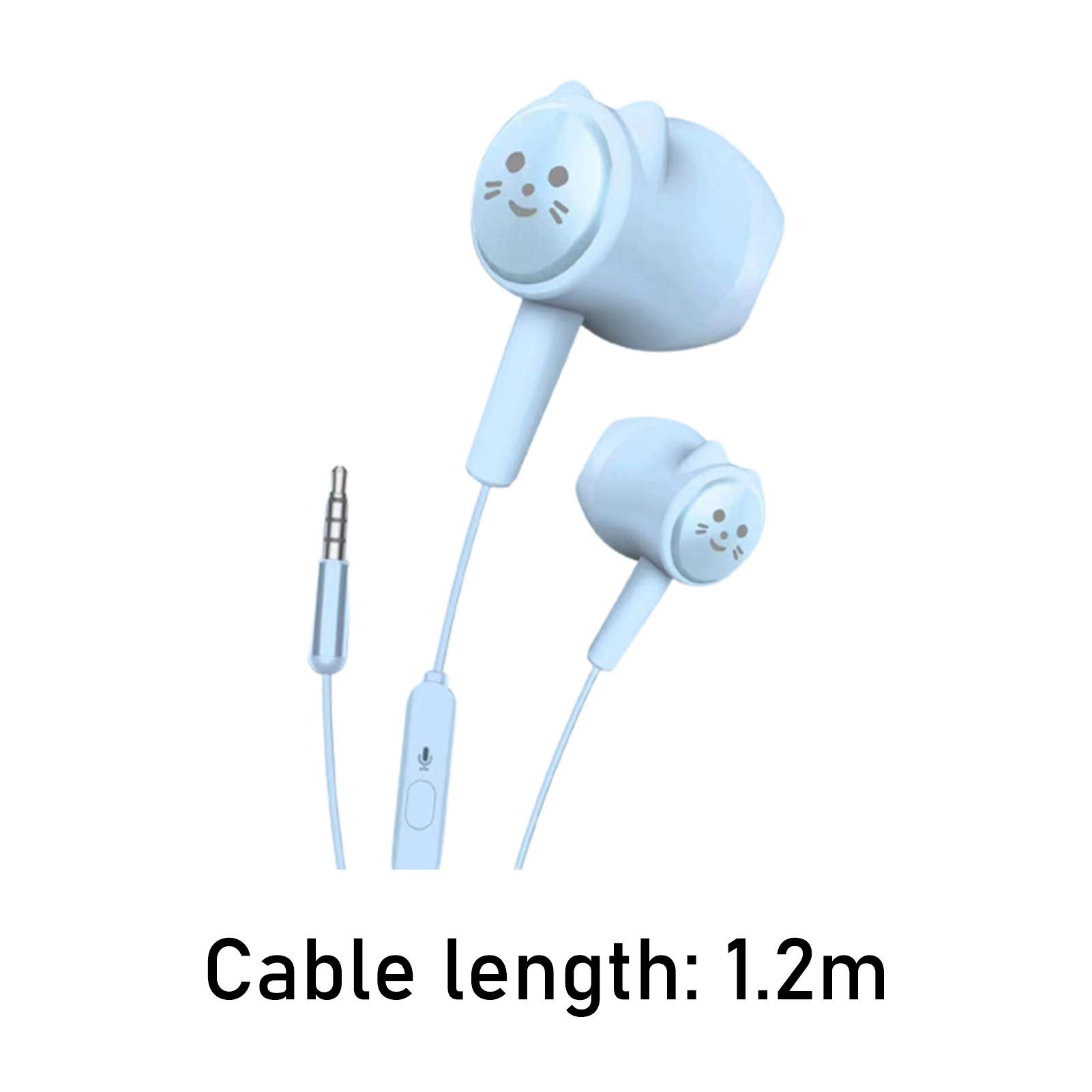 Gaweb Earphones, Sports Headphone Cute Cats Shape Durable Plastic Wired Games Headset for Outdoor - Blue, (2533725-Gaweb-1)
