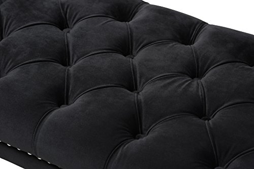 Baxton Studio Herblay Bench, Black
