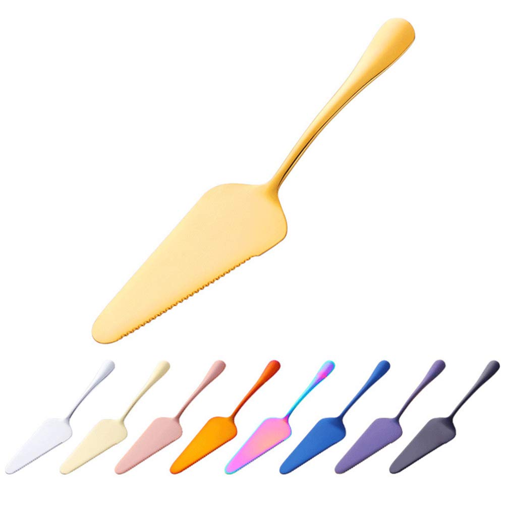 Dough Cutter Cake Pie Pastry Servers, Stainless Steel Cake Serving Onside with Fine Serrated, Simple Serrated Cake Shovel, Baking Tool for Kitchen Home Wedding (Rose Gold) Baking Shovel