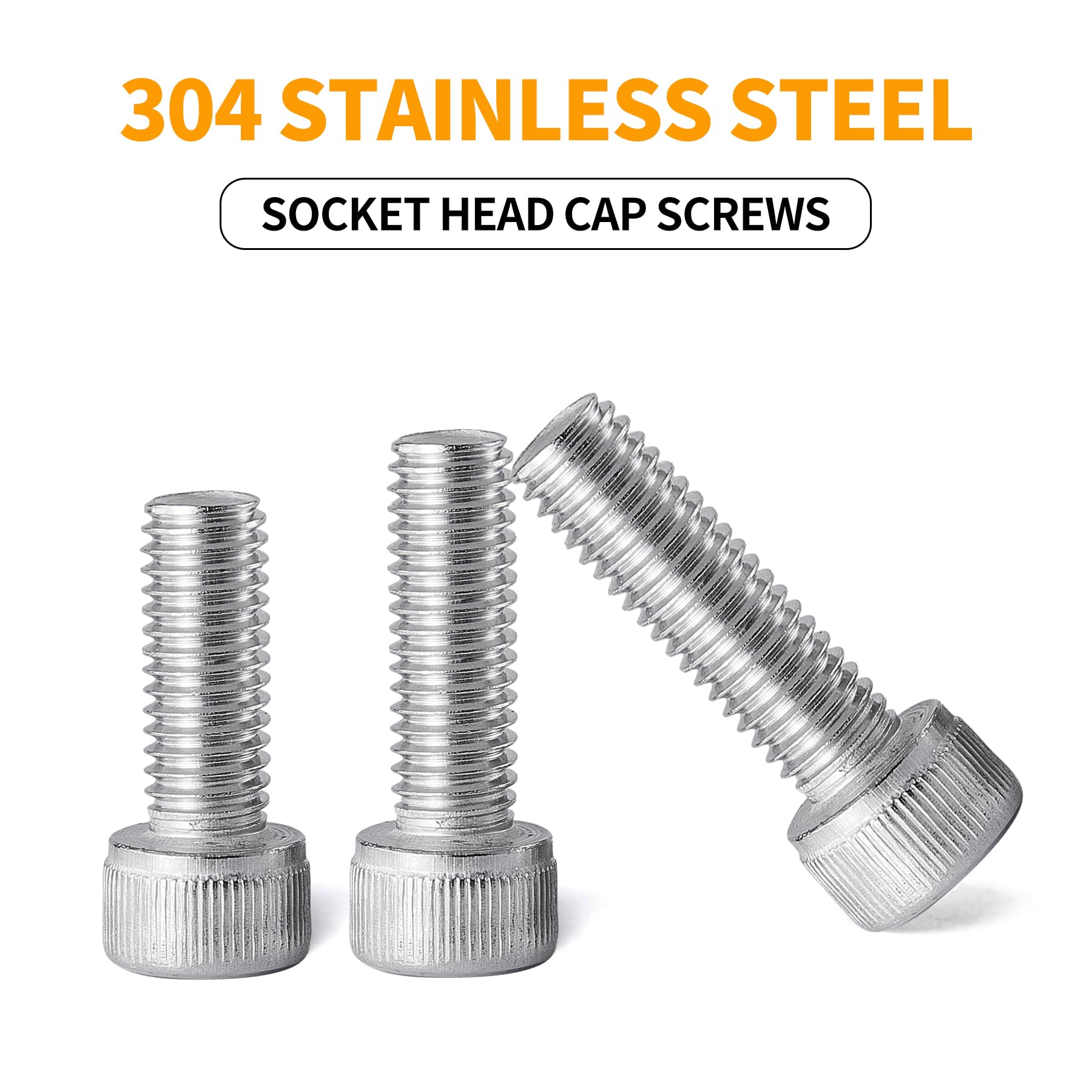 Cicidorai M6-1.0 x 45mm Socket Head Cap Screws Bolts, 304 Stainless Steel (A2-70), Allen Socket Drive, Bright Finish, Full Machine Threads, Quantity 25