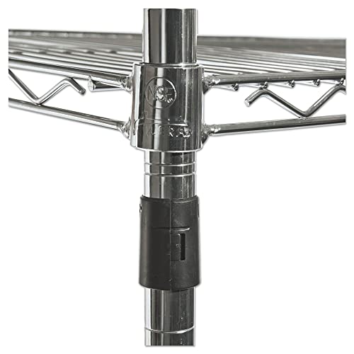 Alera NSF Certified 4-Shelf Wire Shelving Kit with Casters, 48w x 18d x 72h, Silver