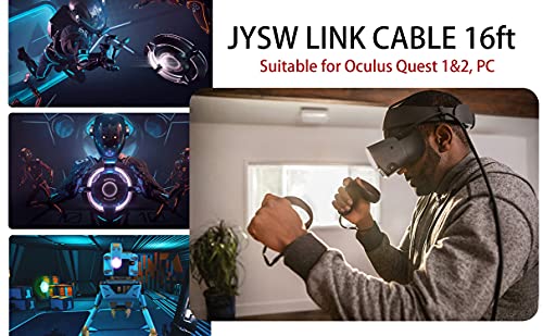 16ft USB Link Cable [Upgraded Version] Charging,Connectivity,and Data Transfer Cable Compatible with Meta/Oculus Quest 2 Accessories and PC/Steam VR