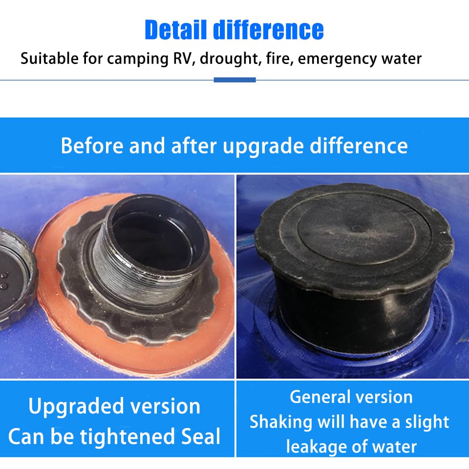 110L/29 Gallon Water Bladder Storage Containers with Valve Collapsible Portable Water Tank Large Capacity Soft Water Bag, for Camping RV, Drought Resistance, Fire Prevention, Emergency Water…