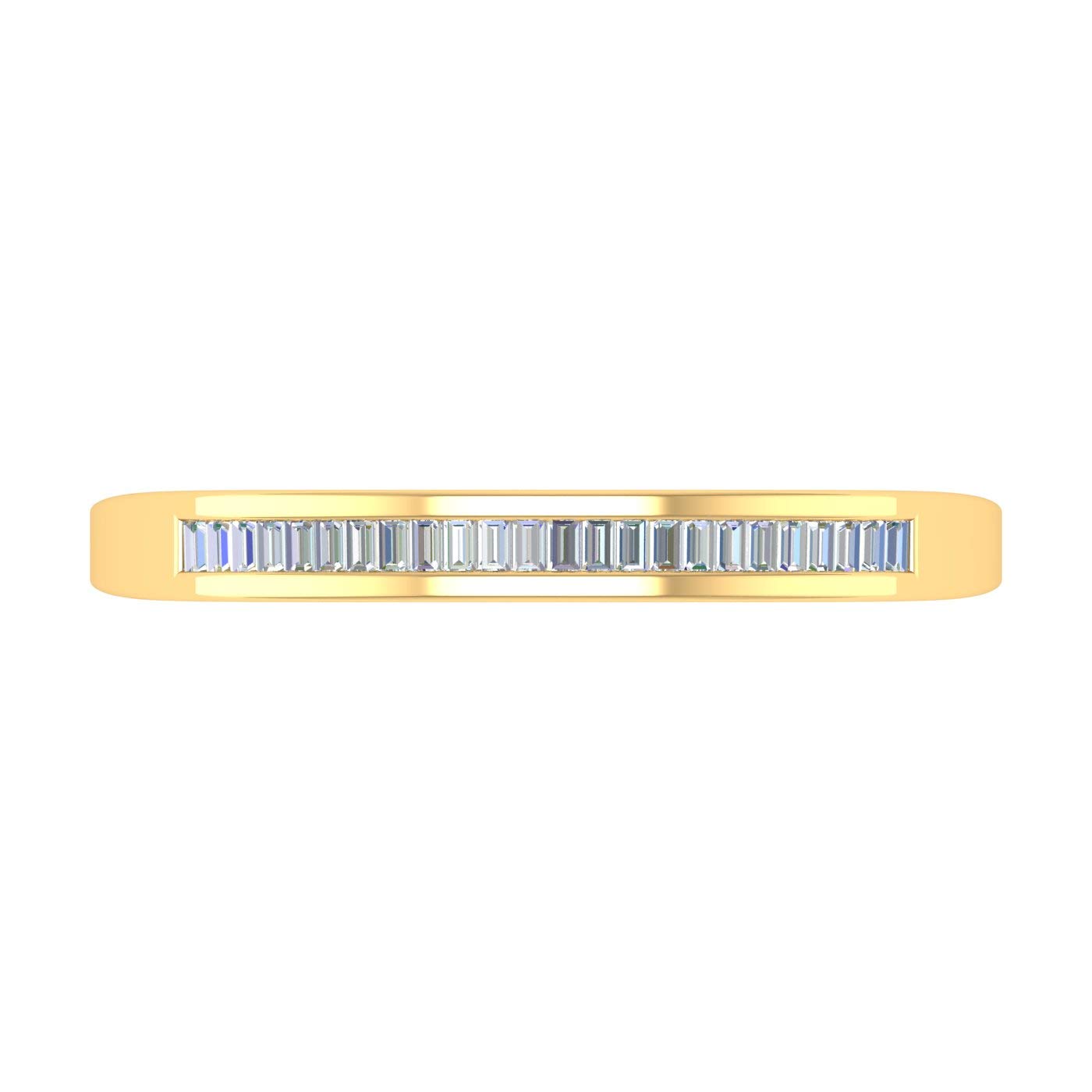 14K Yellow Gold Classic Channel Set Baguette Diamond Wedding Band (0.15 Carat) (Ring Size 10)