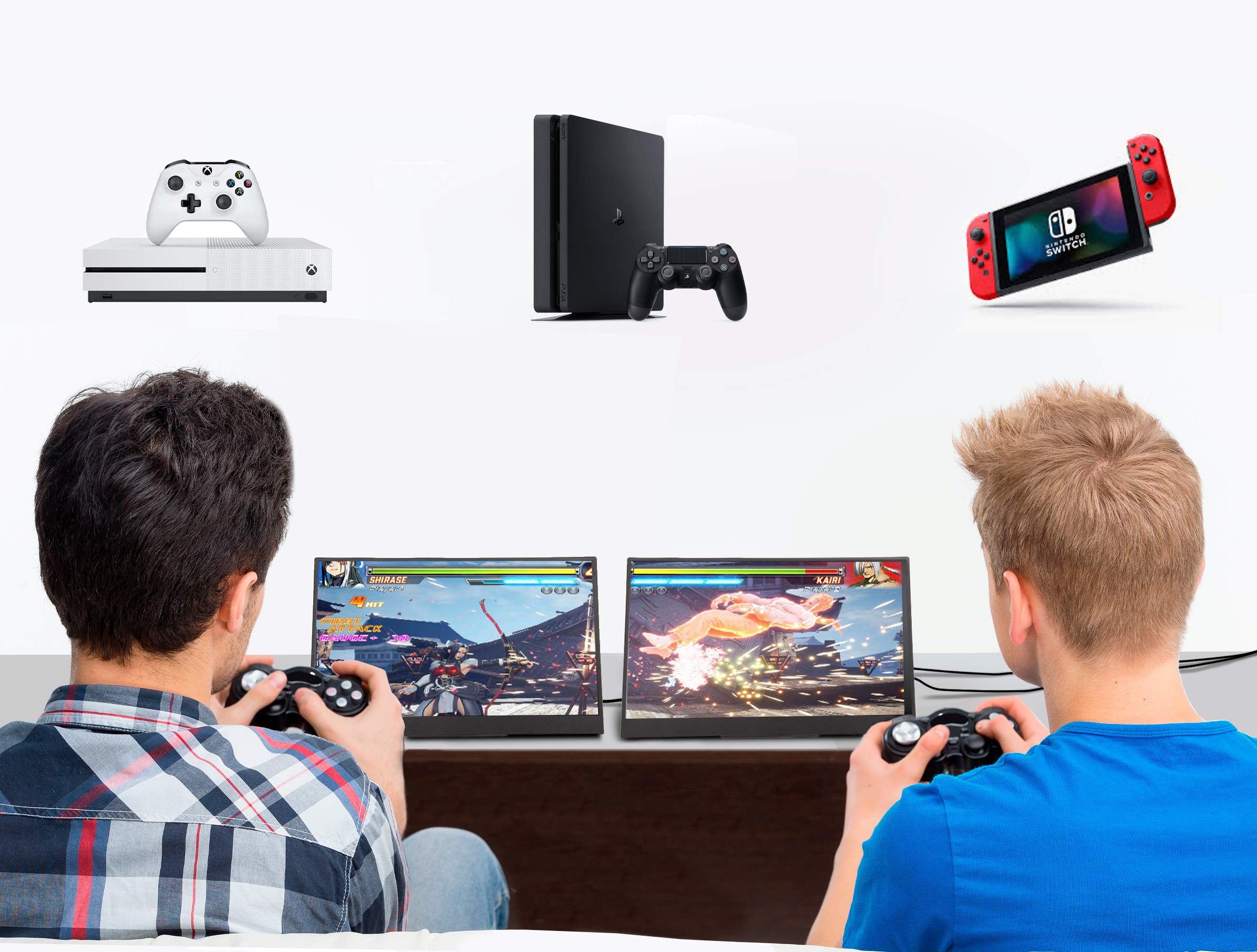 SideTrak Solo Triple 15.6β Portable Gaming Monitor for Laptops, 2 Freestanding 15.6β FHD 1080P LED Display Screens, Extending Screens for Mac, PC, & Chrome, USB-C or HDMI, Speakers & HDR Mode