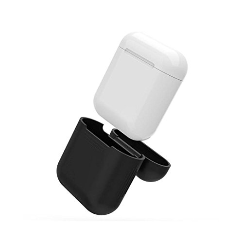 AirPod Skins, Silicone Charging Case Cover, Eartips Bundle (Matte Black)