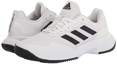 adidas Men's GameCourt 2 Tennis Shoe, White/Core Black/White, 8