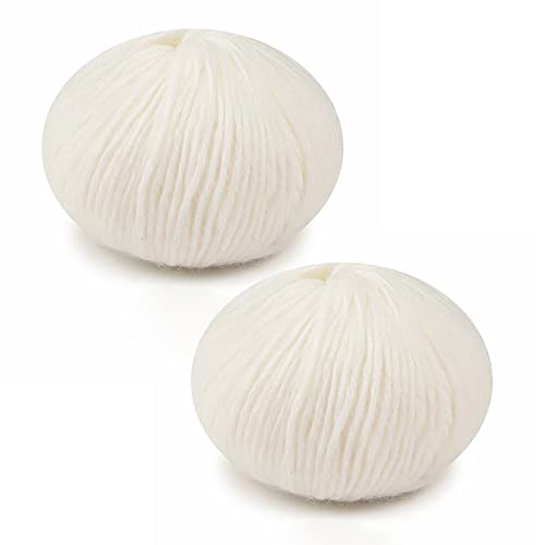 50g x 2 Balls Cotton Acrylic Yarn for Knitting & Crocheting, Soft Medium Thick Skeins Cotton Yarn for Knitting Clothes Hats Sweaters Dolls