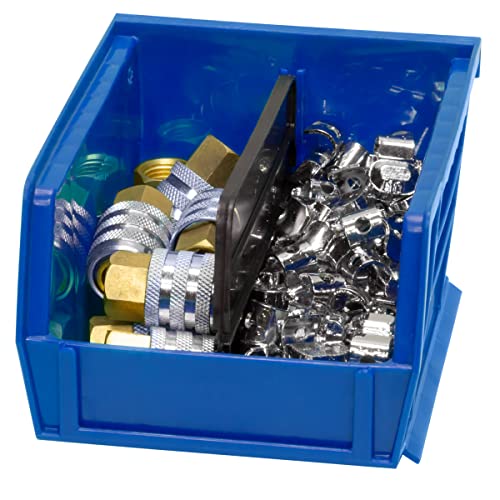 Akro-Mils 08212BLUE 30210 AkroBins Plastic Storage Bin Hanging Stacking Containers, (5-Inch x 4-Inch x 3-Inch), Blue, 6-Pack