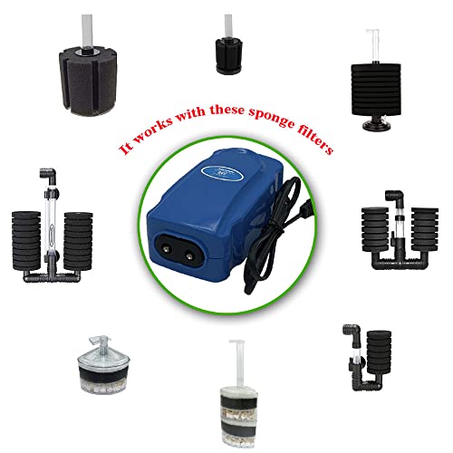 Aquapapa Bio Sponge Filter Air Pump Driven Up to 20 Gal Breeding Fry Betta Shrimp Fish Tank Aquarium (Ship from CA USA) (Small 4-Pack)