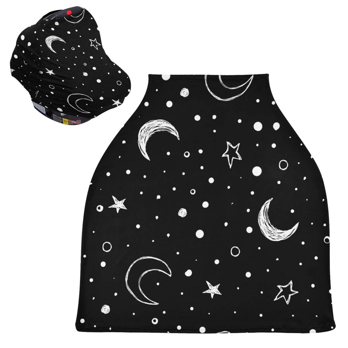 Nursing Cover Breastfeeding Scarf Night Sky Moon Stars - Baby Car Seat Covers, Stroller Cover, Carseat Canopy (11eb11i)