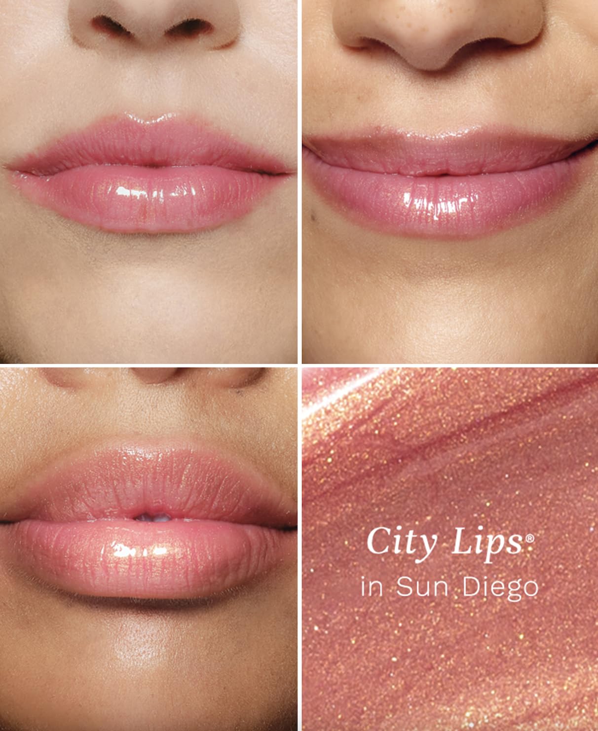 City Beauty City Lips Plumping Lip Gloss Sun Diego - High-Shine Gloss for Fuller, Younger-Looking Lips | Hydrating & Smoothing Lip Treatment Hyaluronic Acid