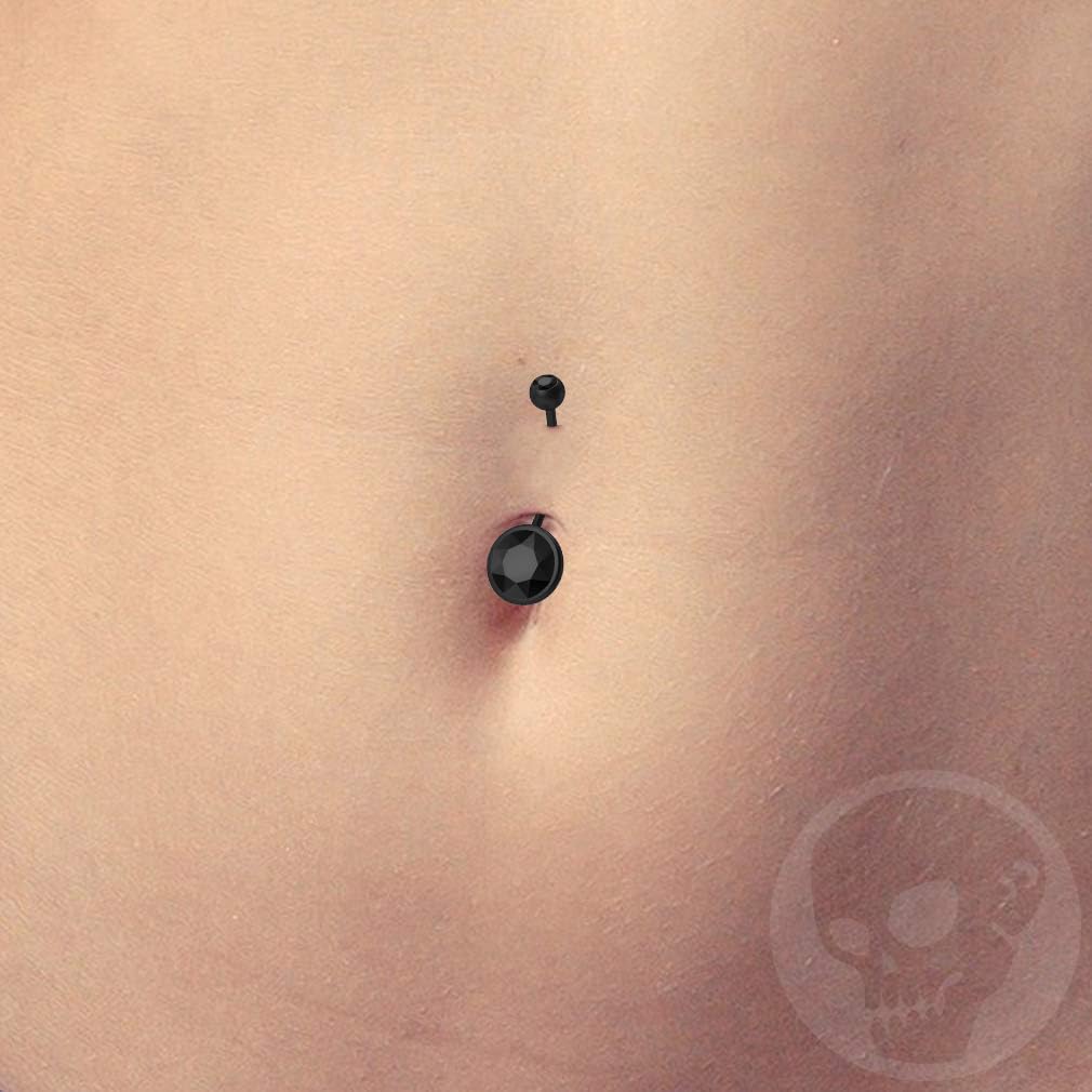 16g Pregnancy Belly Button Ring Black Bioflex Flexible Bioplast Long Maternity Pregnant Prenatal 3/4