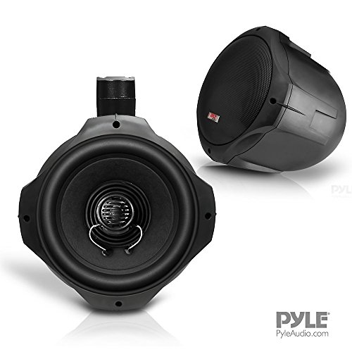 6.5 Inch Dual Marine Speakers - 2 Way IP44 Audio Stereo Sound System with 200 Watt Power - 1 Pair & Marine Bluetooth Stereo Radio - 12v Single DIN Style Boat in Dash Radio Receiver System
