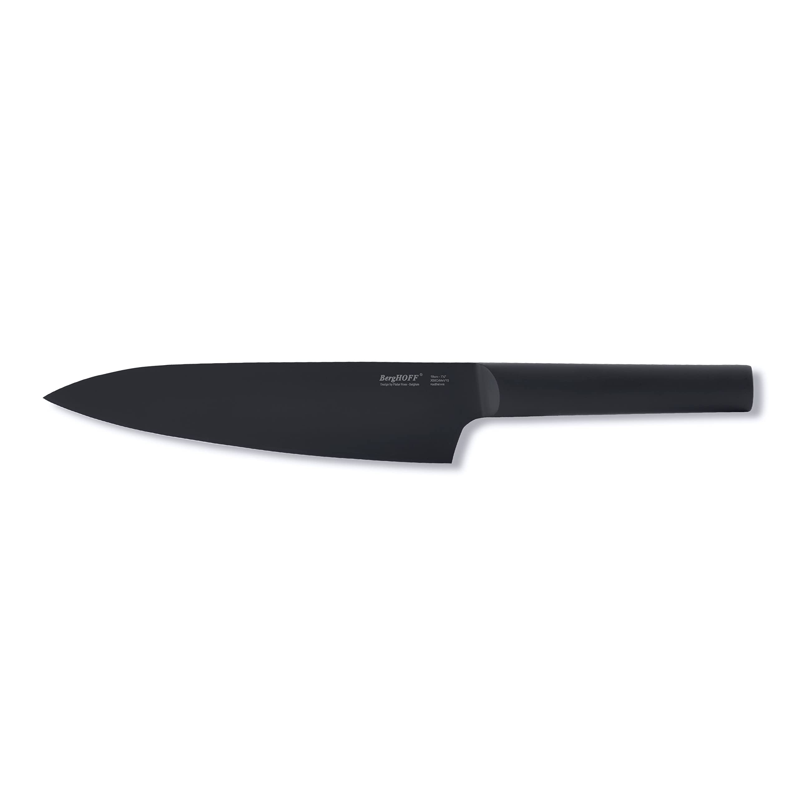 BergHOFF Ron Titanium Ceramic Coated Non-Stick Chef's Knife, Steel, Black, 7 x 3 x 35.5 cm