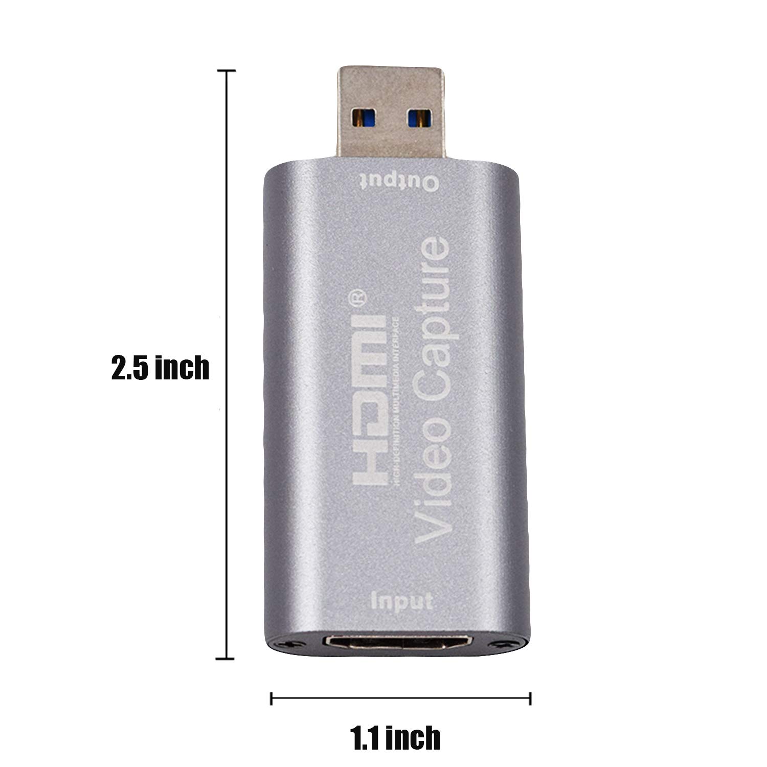 Winkoox Video Capture Cards, 4k Cam Link Card HDMI to USB 3.0, Record to DSLR Camcorder Action Cam Capture Devices for Gaming, Live Broadcasting, Streaming, Video Conference, Silver