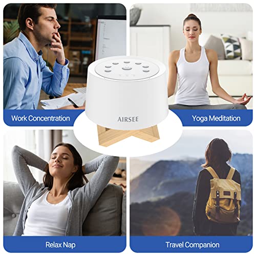 AIRSEE Sound Machine White Noise Machine with Baby Night Light Built-in 31 Soothing Sounds with Timer & Memory Features for Better Sleep, Portable Noise Machine for Baby, Adultsā¦
