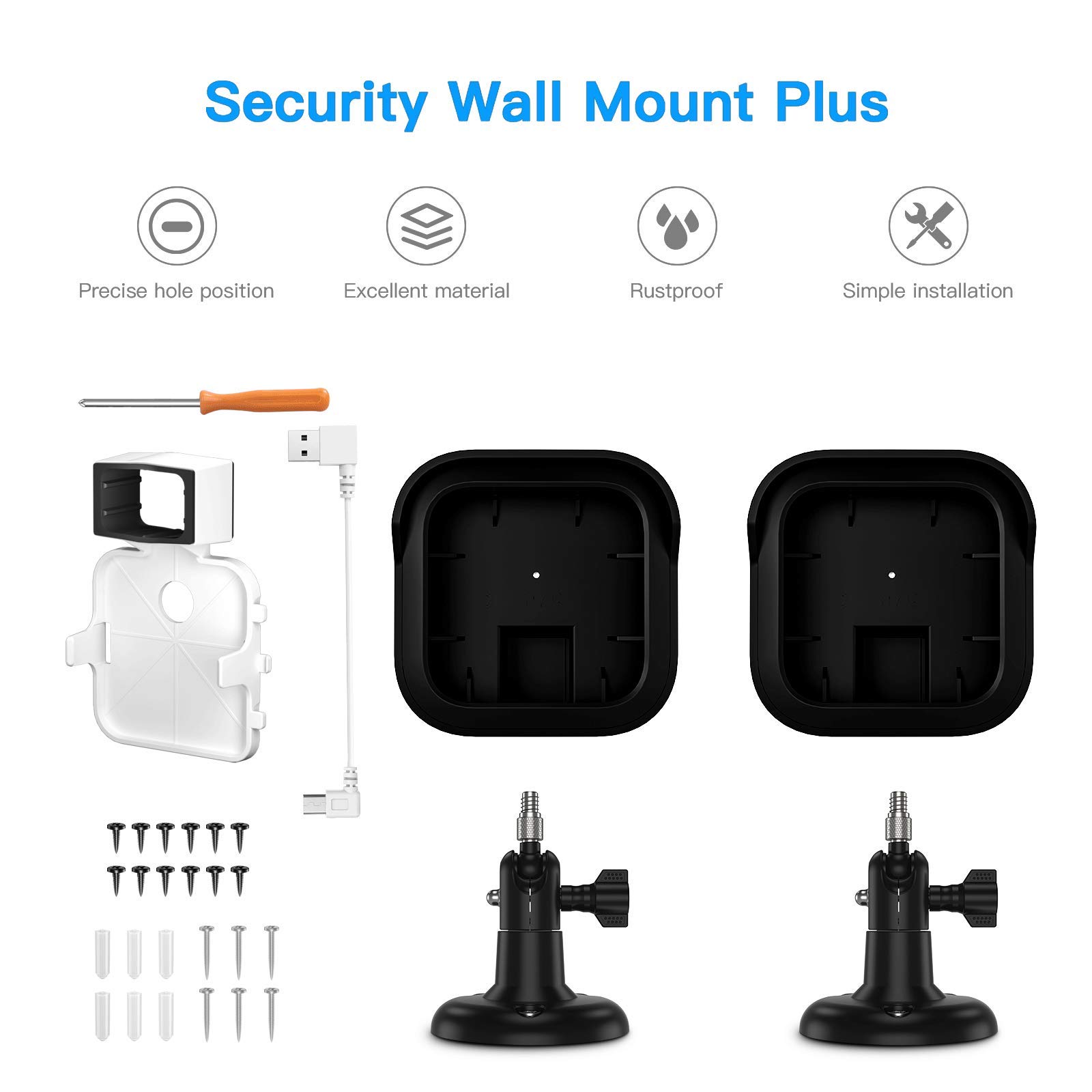 Blink Outdoor Camera Mount, Weatherproof Protective Cover and 360 Degree Adjustable Wall Mount with Blink Sync Module 2 Outlet Mount for All-New Blink Outdoor Security Camera System