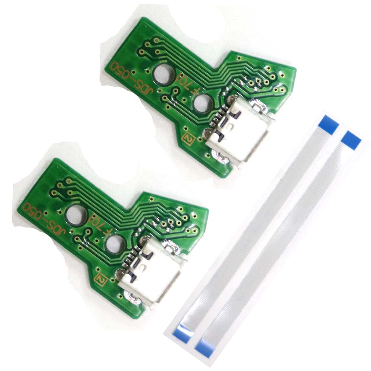 2 PCS USB Charging Port Socket Board 12 Pins Flex Cable for Sony PS4 JDS-050 Controller with Flex Cable