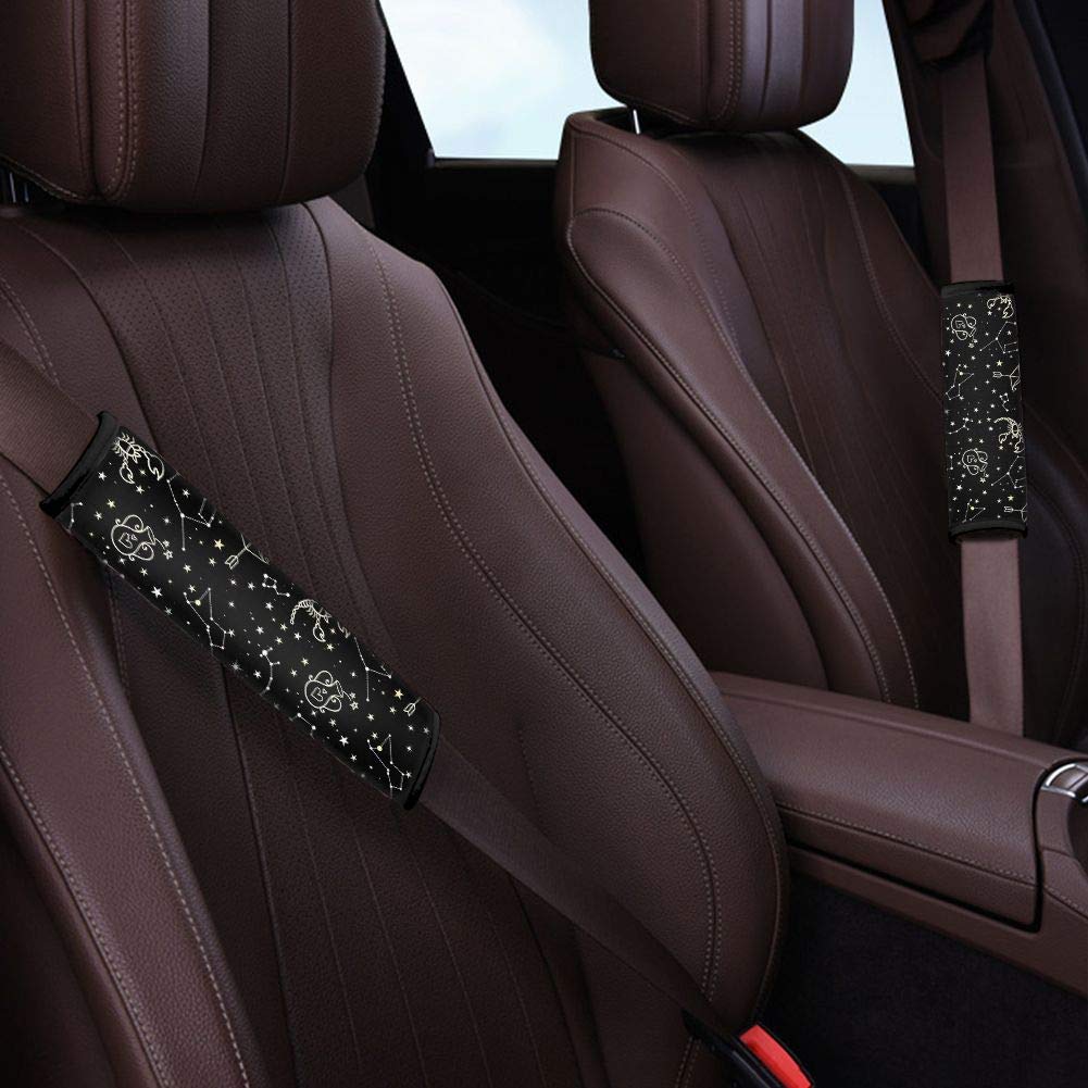 Xhuibop Galaxy Bat Car Seat Belt Covers for Adults 2 Piece Shoulder Pads Strap Covers for Women SUV Accessories Interior Decor Easy Install