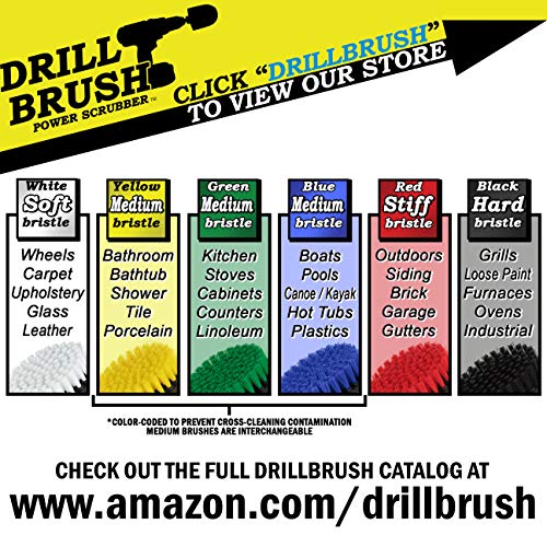Drillbrush Yellow - Shower Cleaning Rotary Drill Brush Kit - Power Brush Scrubber for Bathroom - Grout Cleaning Drill Brush - Rotary Scrub Brush Tile Cleaner Drill Attachment - Bathroom Tile Scrubber