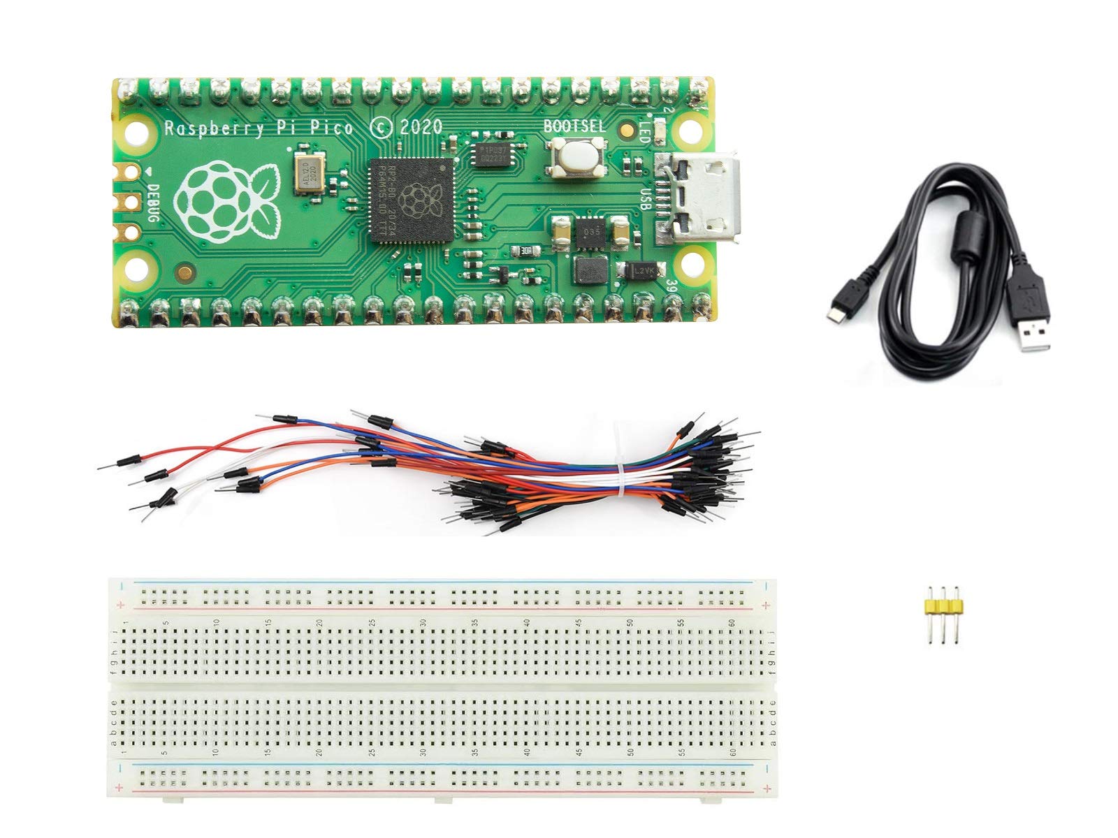 Ingcool Raspberry Pi Pico Starter Kit, Raspberry Pi Pico Microcontroller Board with Flexible Digital Interfaces,Based on RP2040 Microcontroller Chip,Low-Cost, High-Performance