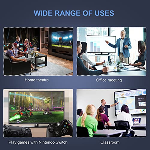 CableDeconn DisplayPort 1.4 to HDMI 2.1 8K Cable 2 m Converter 8K @ 30Hz 4K @ 120Hz Directional Compatible with DisplayPort PC and HDMI Displays