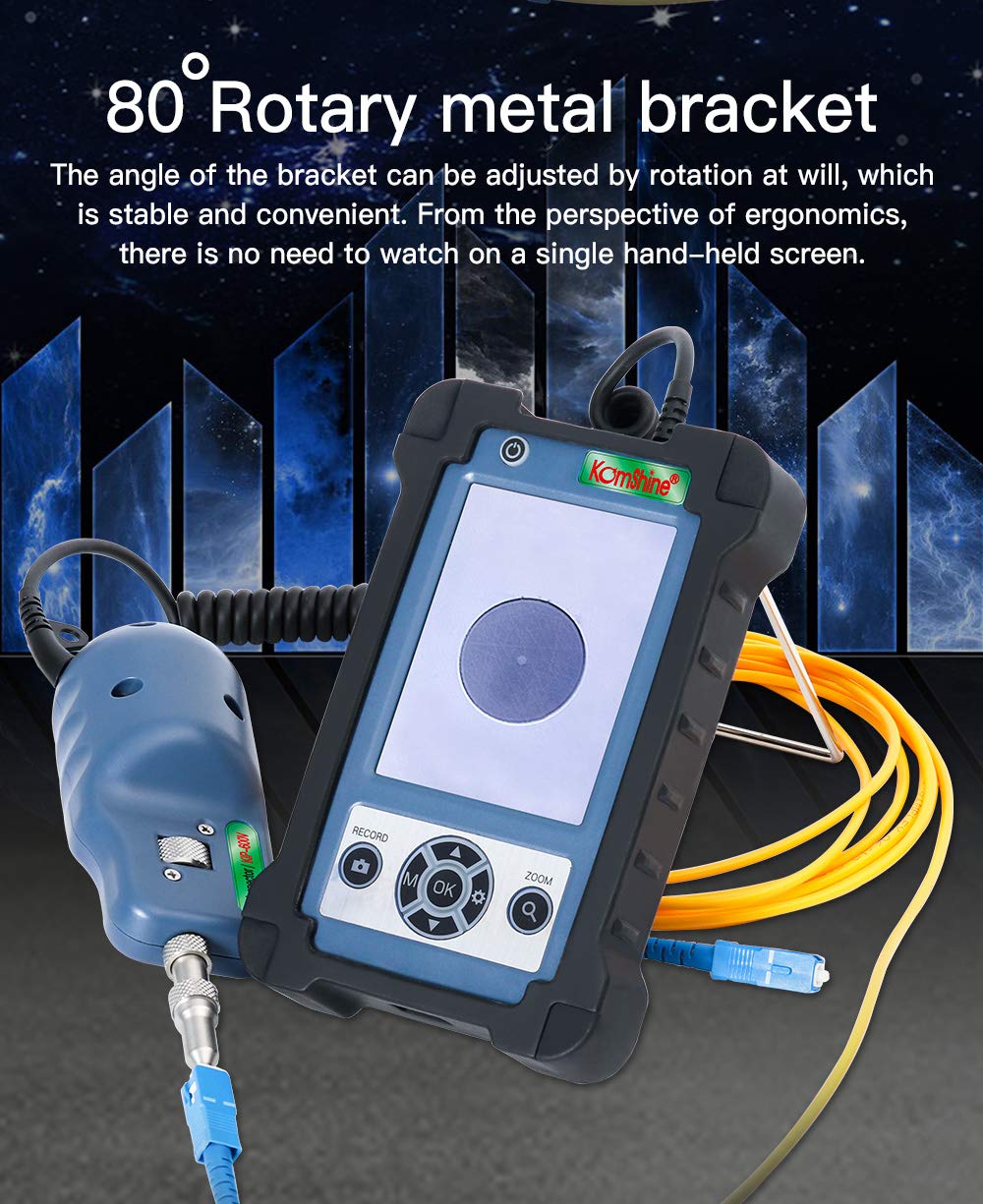 400X Magnification Fiber Optic Inspection Probe KIP-600V, Support Real-time Video Recording + Expansion of TF Card + Four UPC Tips + 3.5 inch HD LCD Display + 4,000mAh Large Battery Capacity FTTX Tool